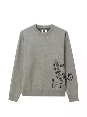 Izzue Graphic-print Sweater - Grey