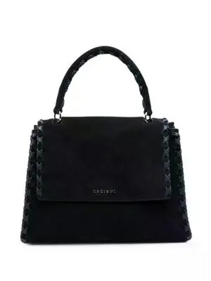Orciani Braided Trim Suede Tote Bag