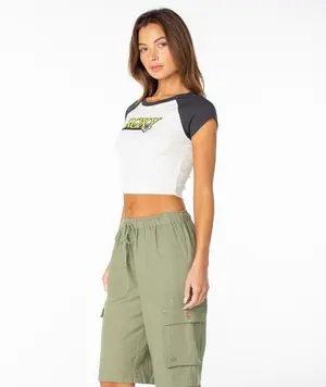 Roxy Cropped Graphic T-shirt