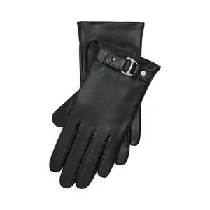 Ralph Lauren Equestrian D-ring Sheepskin Gloves - Black