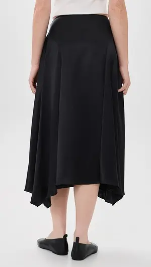 REFORMATION Mccall Silk Skirt - Black