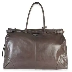 Prada Distressed Calfskin Shoulder Bag - Brown