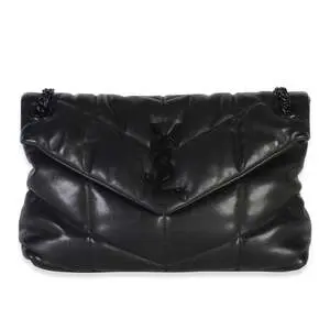 Saint Laurent Puffer Chain Satchel - Black
