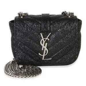 Saint Laurent Metallic Matelasse Lambskin Micro Monogram Crossbody Bag