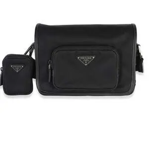 Prada Re-nylon Pocket Messenger Bag - Black