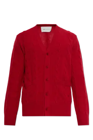 AMI Paris Cardigan With Pockets - Red