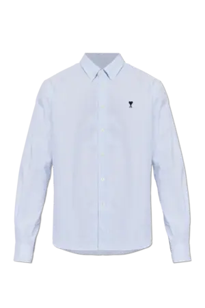 AMI Paris Striped Pattern Shirt - Light Blue
