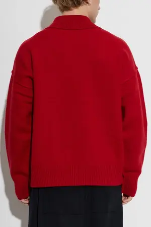 AMI Paris Wool Long-sleeve Polo - Red