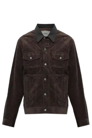 Zadig&Voltaire Bases' Corduroy Trucker Jacket With Leather Collar - Brown