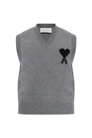 AMI Paris Wool Vest With Logo