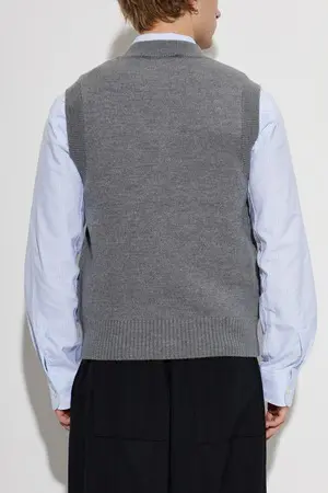 AMI Paris Wool Vest With Logo