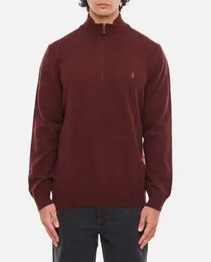 Polo Ralph Lauren Wool Quarter-zip Sweater With Embroidered Pony - Rosso