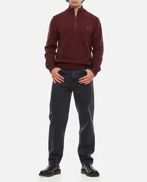 Polo Ralph Lauren Wool Quarter-zip Sweater With Embroidered Pony - Rosso
