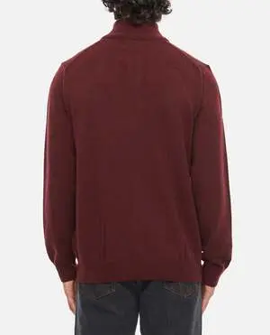 Polo Ralph Lauren Wool Quarter-zip Sweater With Embroidered Pony - Rosso