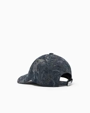Giorgio Armani Jacquard Baseball Cap With Logo Denim Collection