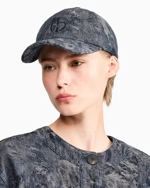 Giorgio Armani Jacquard Baseball Cap With Logo Denim Collection
