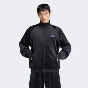 Adidas Stadium Loose Fit Velour Tracktop - Black