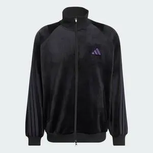 Adidas Stadium Loose Fit Velour Tracktop - Black