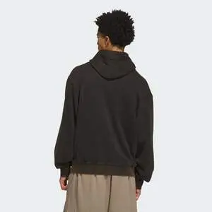 Adidas Basketball Washed Fleece Hoodie - Black