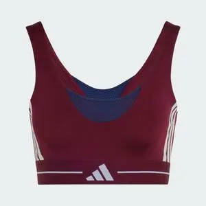 Adidas Hyperglam 3-stripes Color Block Light Support Bra - Maroon