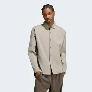 Adidas 3-stripes Button Up Shirt - Silver Pebble