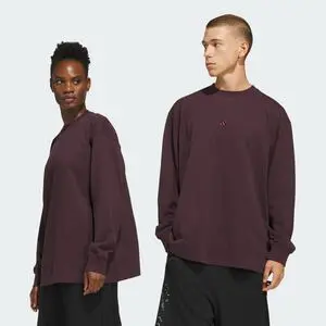 Adidas Basketball Single Jersey Long Sleeve Tee - Shadow Maroon