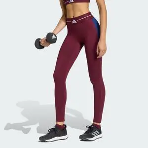 Adidas Hyperglam Color Block Full Length Leggings - Maroon