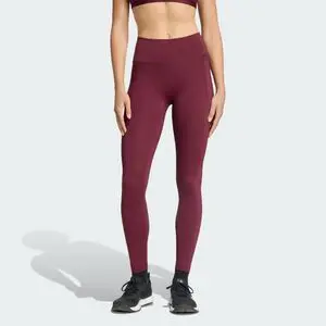 Adidas Optime Workout Full Length Leggings - Maroon