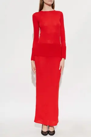 Alaïa Wool Dress With Long Sleeves