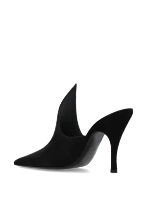 Alaïa Paris Suede Pointed Toe Heeled Mules - Black