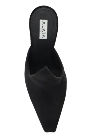 Alaïa Paris Suede Pointed Toe Heeled Mules - Black