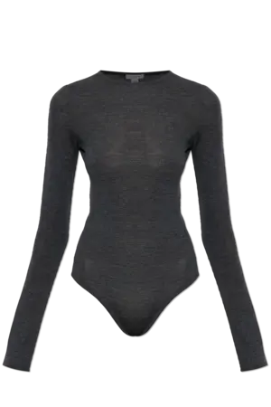 Alaïa Wool Long Sleeve Bodysuit - Grey