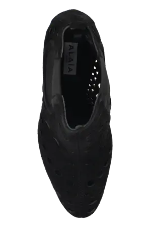 Alaïa Suede Laser Cut Stiletto Ankle Boots