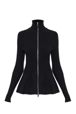 Alaïa Wool Cardigan With Stand-up Collar