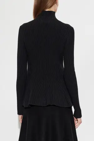 Alaïa Wool Cardigan With Stand-up Collar