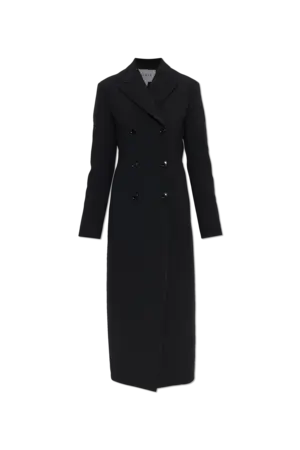 Alaïa Long Wool Double-breasted Coat - Black
