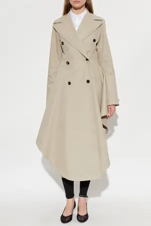 Alaïa Asymmetrical Double-breasted Cotton Coat