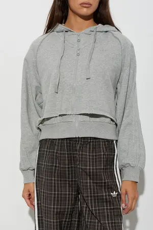ADIDAS ORIGINALS Cropped Hoodie With Two-way Zipper