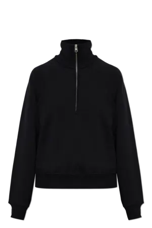 AMI Paris Sweatshirt With A Zip-up Neckline - Black