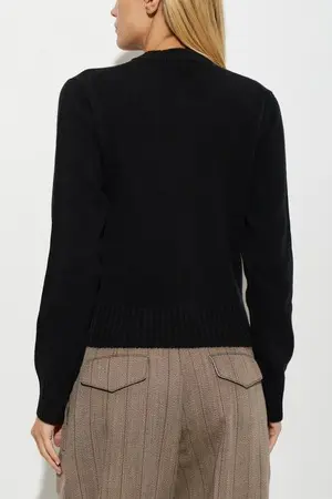 AMI Paris Cashmere Cardigan With Embroidered Logo