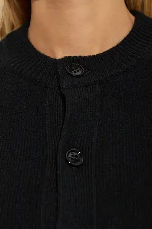 AMI Paris Cashmere Cardigan With Embroidered Logo