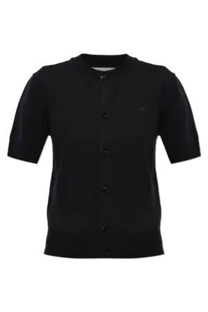 AMI Paris Wool Cardigan With Short Sleeves