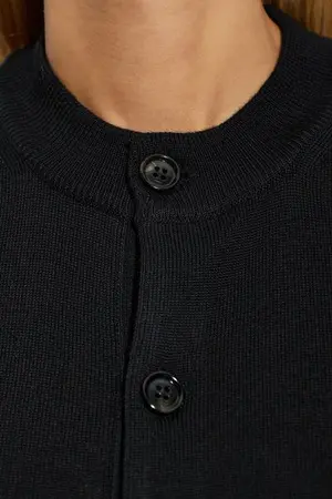 AMI Paris Wool Cardigan With Short Sleeves