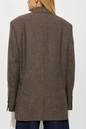 AMI Paris Double Breasted Wool Blazer - Brown