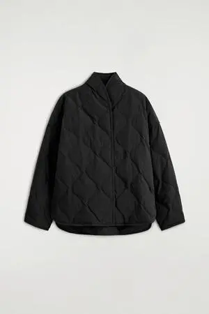 Cos Shawl-collar Quilted Jacket - Black