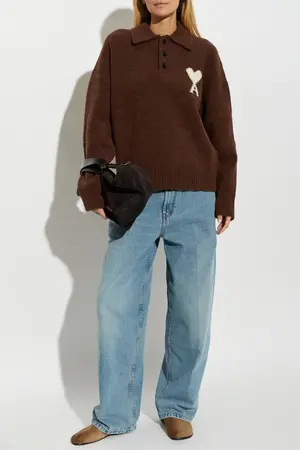 AMI Paris Wool Long-sleeve Polo