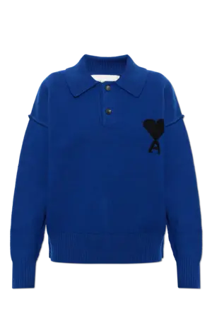 AMI Paris Wool Polo With Logo