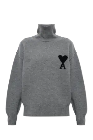 AMI Paris Wool Turtleneck With Logo