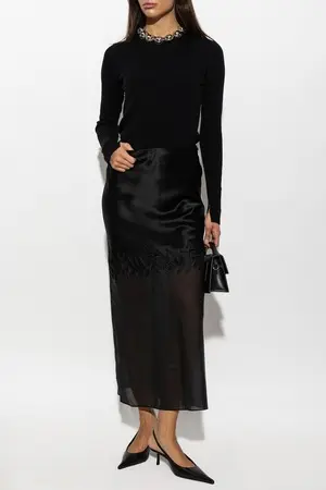 BY MALENE BIRGER Mariella Ribbed Wool Blend Long Sleeve Top