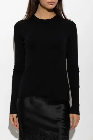 BY MALENE BIRGER Mariella Ribbed Wool Blend Long Sleeve Top